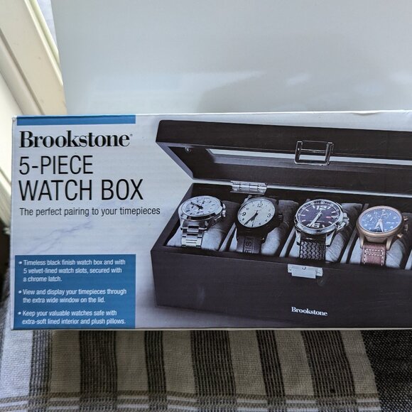 Brookstone | Accessories | New Brookstone 5piece Watch Box | Poshmark